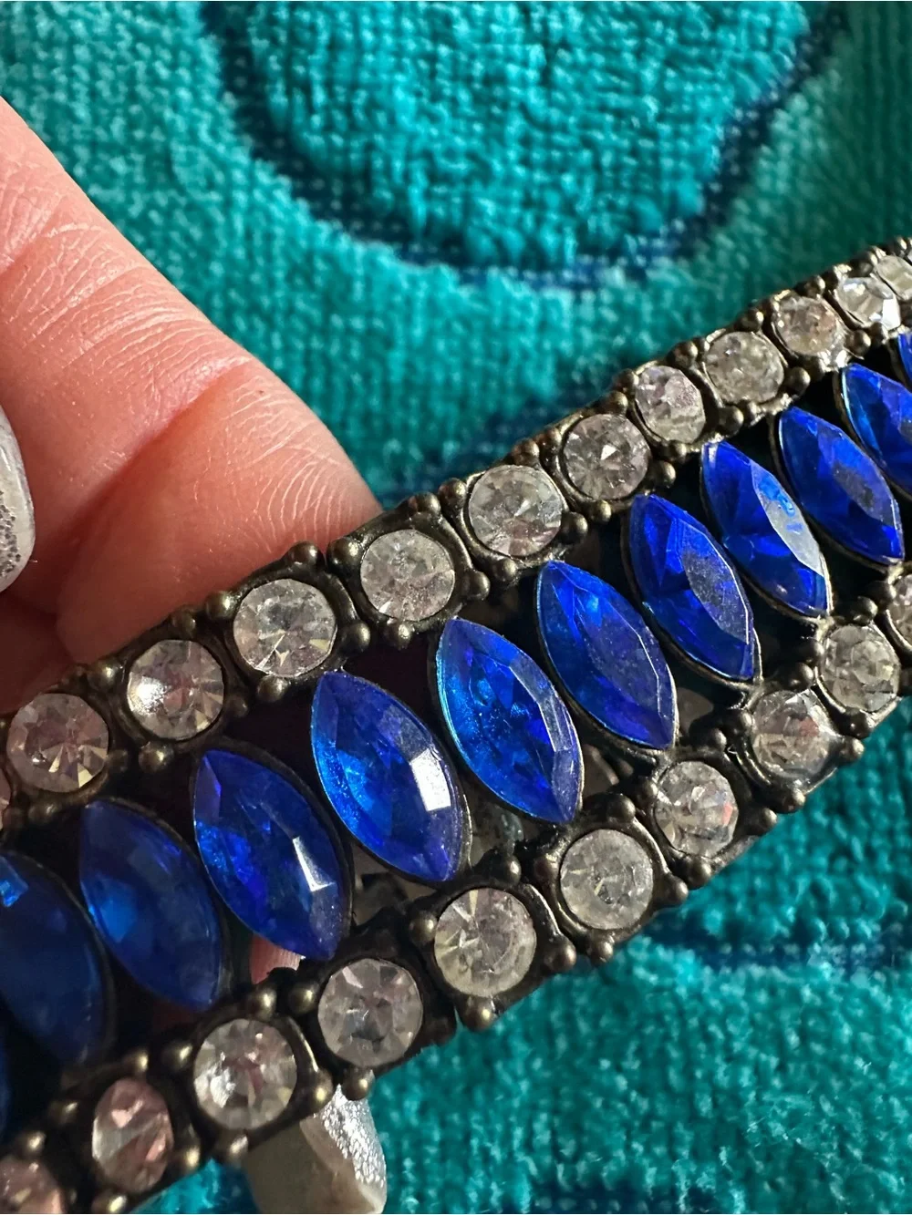 Jewelry | Blue Crystal Barrette Hair Clip | Poshmark